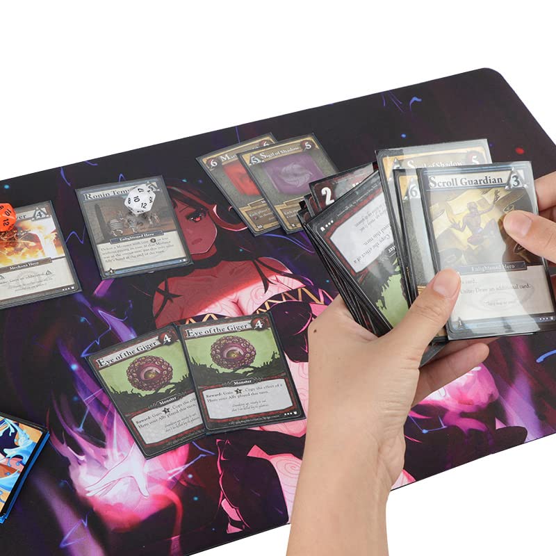 Playmat for MTG Gathering 14" x 24" TCG Play Mat Board Game Trading Card Game Mat(Zombie Dragon)(15)