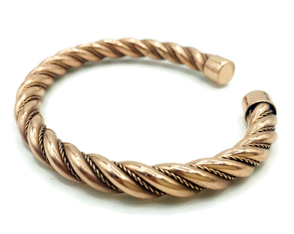 Healing Lama Handmade Traditional Design Twisted Copper Bracelet. 100% Pure Raw Copper Bracelet. (Twisted)