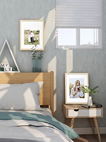 SUMGAR 8x10 Picture Frame with Mat Display Pictures, ๐ก๐ฎ๐๐๐ฟ๐ฎ๐น ๐ข๐ฎ๐ธ ๐ช๐ผ๐ผ๐ฑ 11x14 Photo Frame ๐ฆ๐ถ๐บ๐ฝ๐น๐ฒ ๐ณ๐ผ๐ฟ ๐ง๐ฎ๐ฏ๐น๐ฒ๐๐ผ๐ฝ ๐๐ฒ๐๐ธ Gallery Wall Mounted Display Set of 2