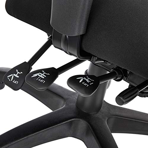JC HOME Home Desk Adjustable Arms and Backrest Office Chair, black