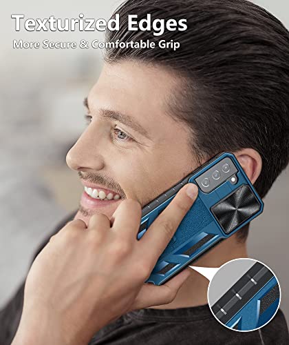 SOiOS for Samsung Galaxy S21 5G Case: Galaxy S21 5G 6.2" Case with Kickstand | Heavy Duty Protection Phone Cover | Durable Protective Shockproof Case Blue