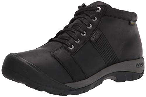 KEEN Men's Austin Mid Height Waterproof Casual Ankle Boot, Black/Black, 9