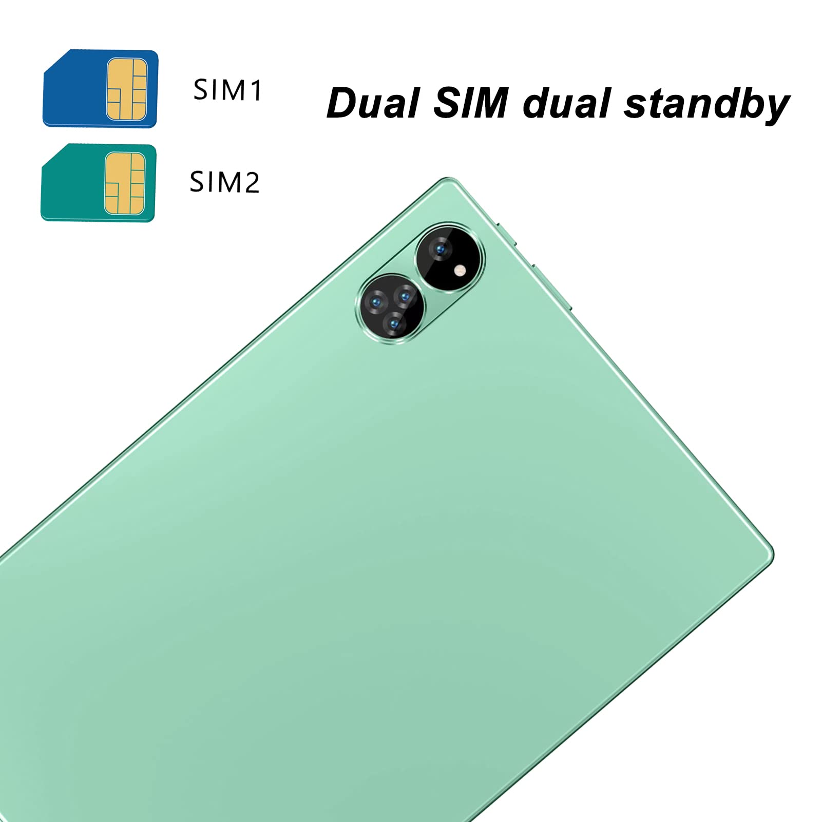 Rongm Octa Core Tablet 128GB 10 Inch IPS Green 100240V Tablet for Travel US Plug