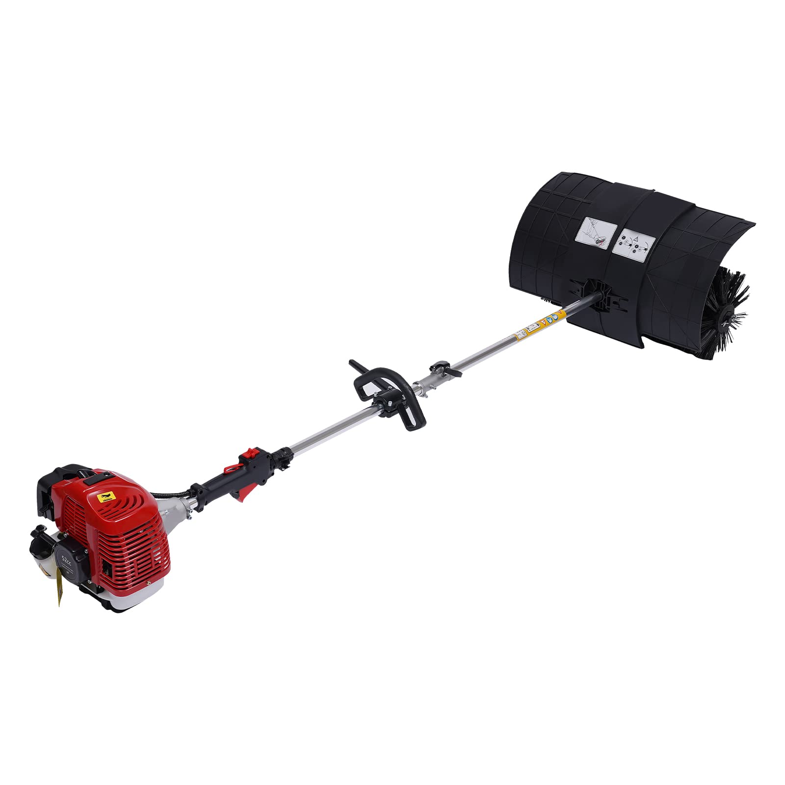 Outdoor Hand Held Broom,2.3HP 52cc Gas Power Broom Walk Behind Sweeper Power Brush Sweeper Cleaning Sweeping Machine,Cleaning Driveway Tools Sweeping Broom for Turf Lawns Artificial Grass(US Stock)