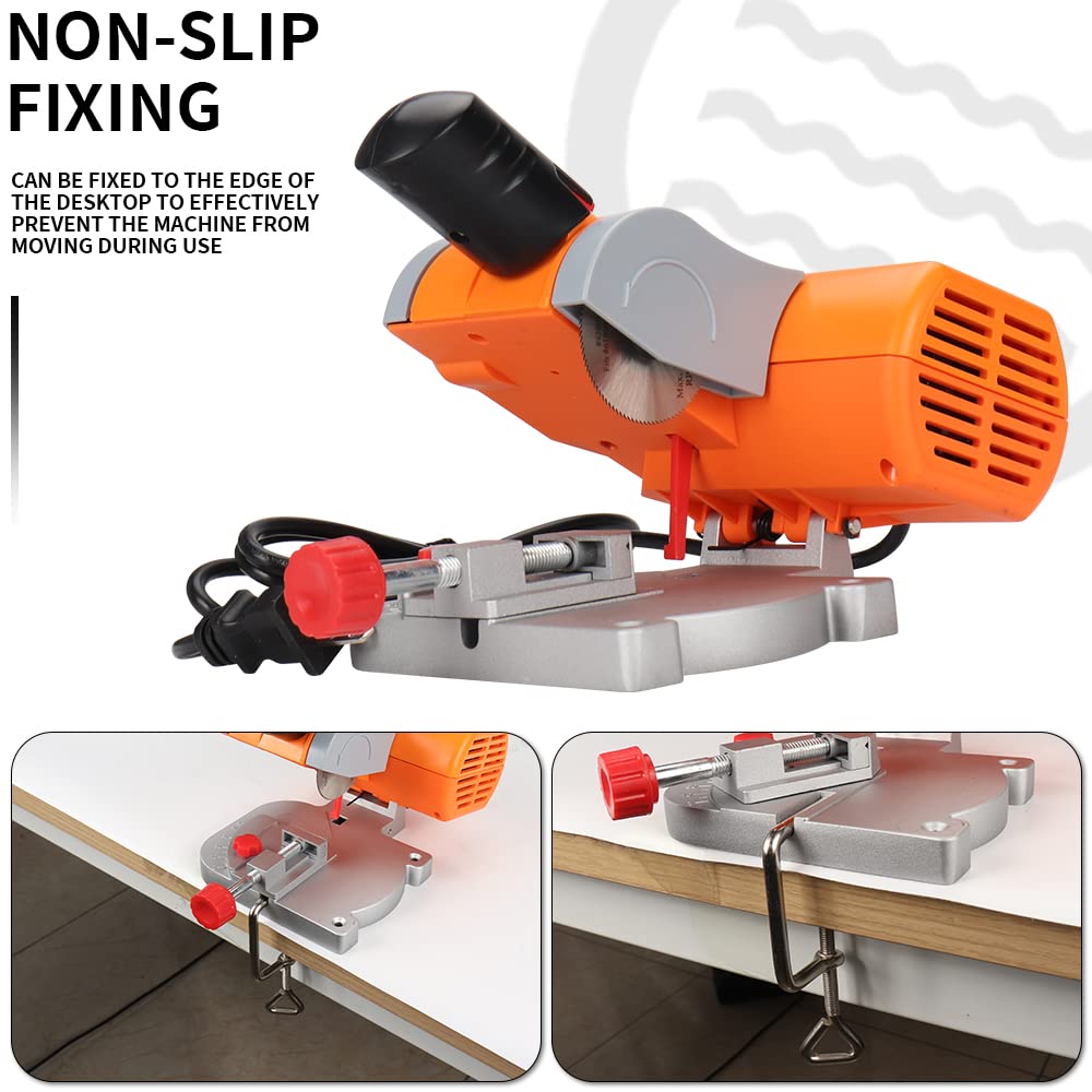 NuoDunco Mini Miter Cut-Off Chop Saw for Steel Stainless Steel DIY Woodworking Hobby Model Metal Brass Cutting, Cut-Max 1/2"High x 1/2"Wide or 1/4"H x 3/4"W