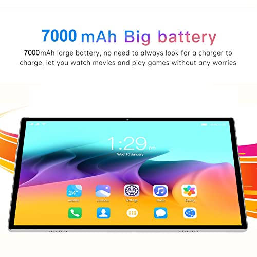 Naroote 10 Inch Tablet, 10 Inch IPS Screen Tablet Support Call 8G RAM 128G ROM for Travel (Grey)