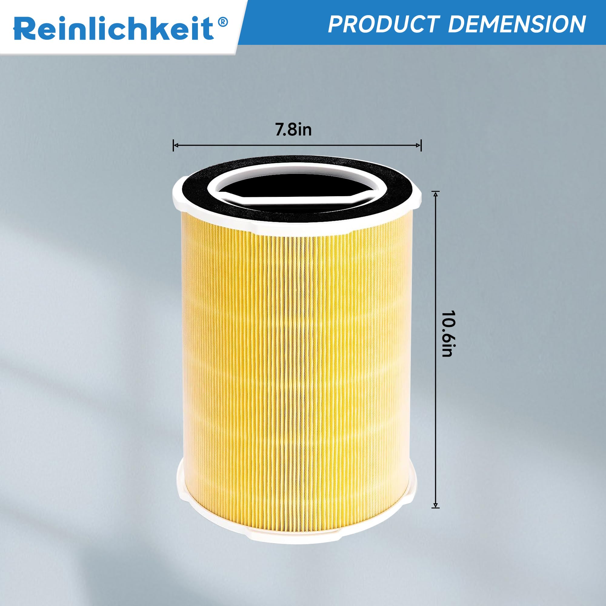 Reinlichkeit G200,G200S Air Purifier Replacement Filter, Fit for G200S,G200 Air Purifier, 3-in-1 H13 Ture HEPA and Activated Carbon Air Filter, 2 Pack, Yellow