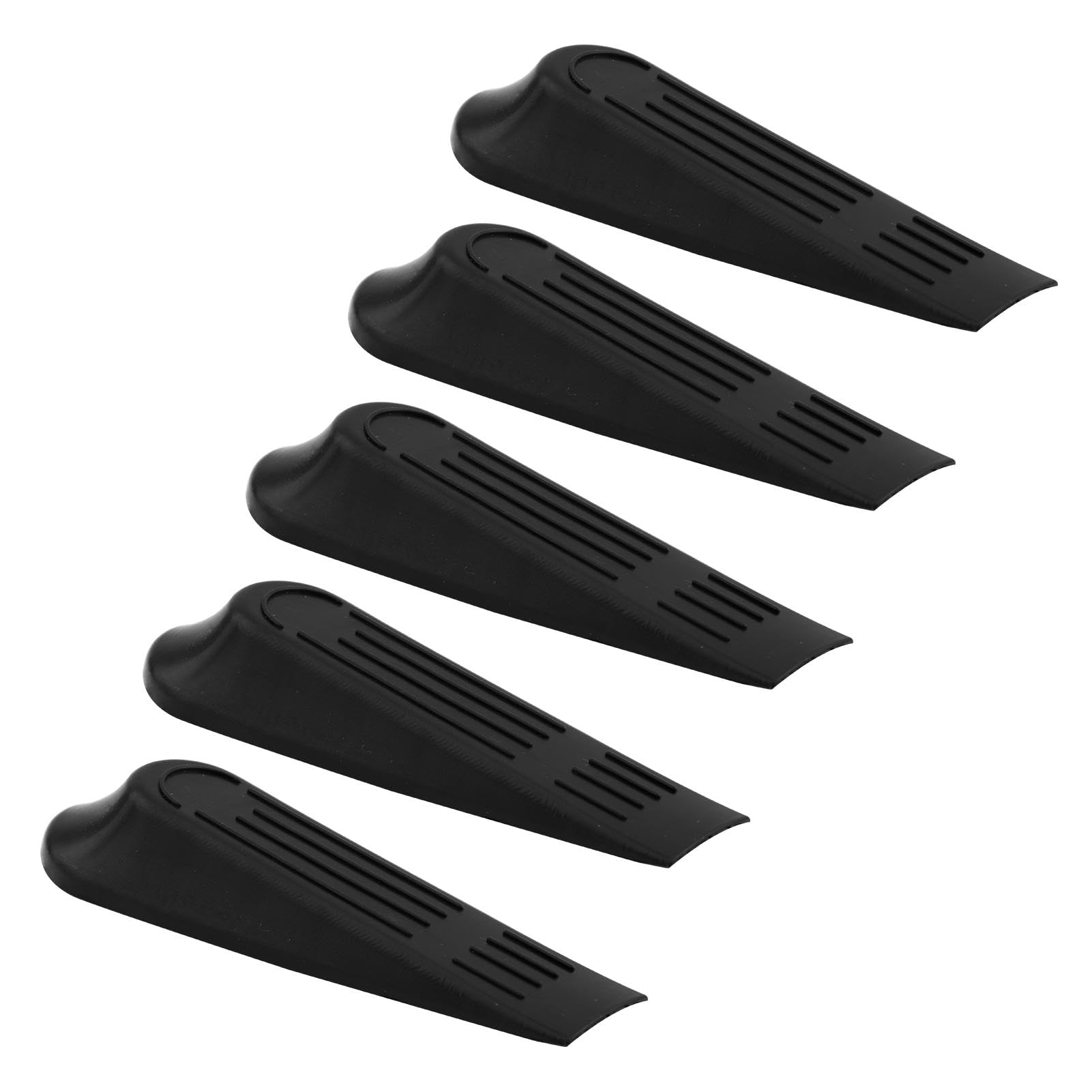 LOQJSS Soft Close Wedge, 5pcs Door Stoppers Rubber Stoppers Wedge for Carpet Heavy Duty Door, Bottom of on Tile(Black)