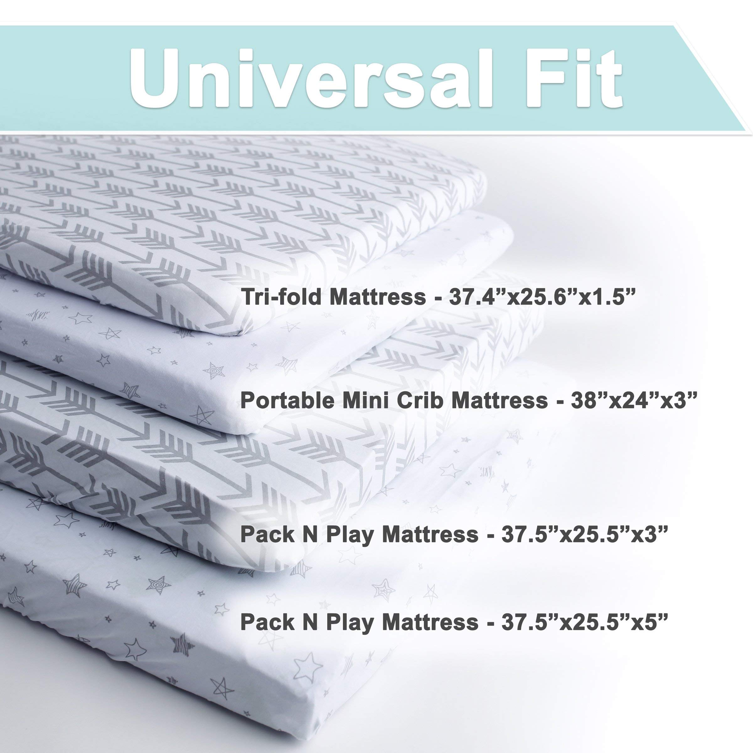 Kids N’ Such Pack N Play Fitted Sheet Set for Pack N Play Mattress Pad, 2 Pack
