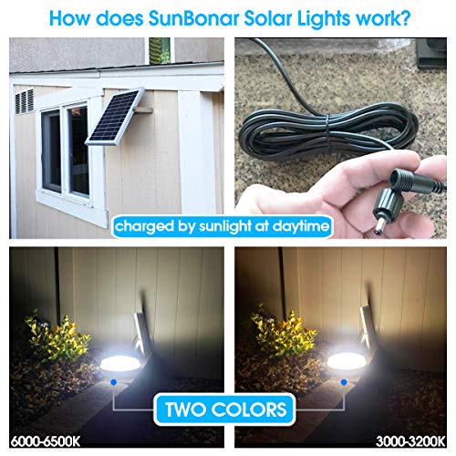 SunBonar Solar Lights Indoor Home Intelligent Solar Ceiling Light with Remote, Cool White/Warm White 1000Lumen Outdoor Solar Shed Light with ON/Off Switch for Barn, Porch, Patio, Carpot, Chicken Coop