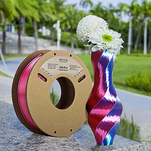 Silk Filament 1.75mm PLA Bundle - ENISINA PLA 3D Printer Filament -Triple Color 3D Printing Filament Dimensional Accuracy +/- 0.03mm, 250g * 4 Spools