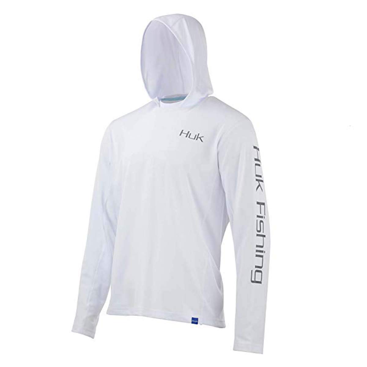 Huk Men's Icon X Hoodie | Fishing Shirt with +50 UPF Sun Protection, White, Large