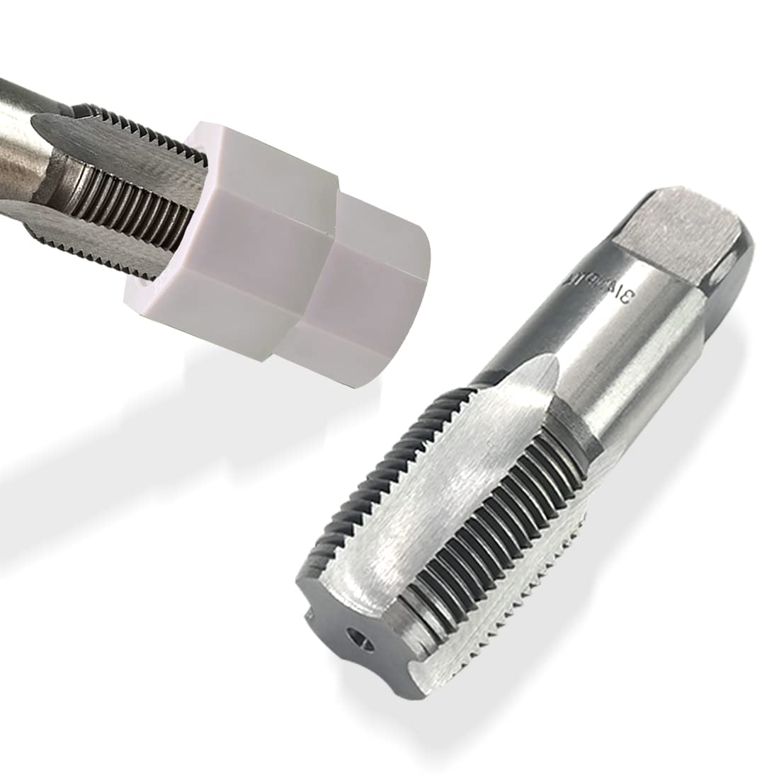 NPT Thread Forming Taps - 5 Pieces 1/8", 1/4", 3/8", 1/2", 3/4" Pipe Taps Set with Storage Box Drill Bits for Cleaning or Re-thread Damaged or Jam Pipe Threads, High-speed Steel Material