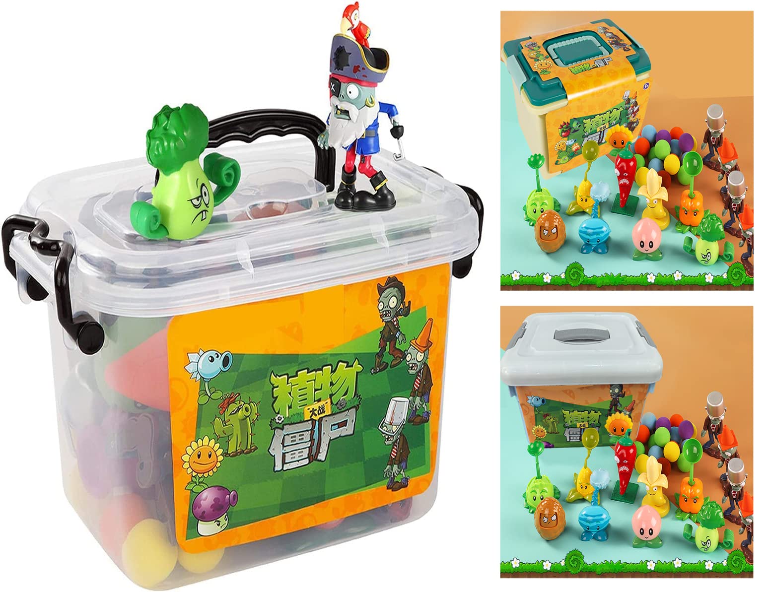 Plant Toy and Zombie Toy,Action Figures,Plant Shooting Zombie Toy,The Battle Between Plants and Zombies,Storage Box,Combat Map,Children's Toy