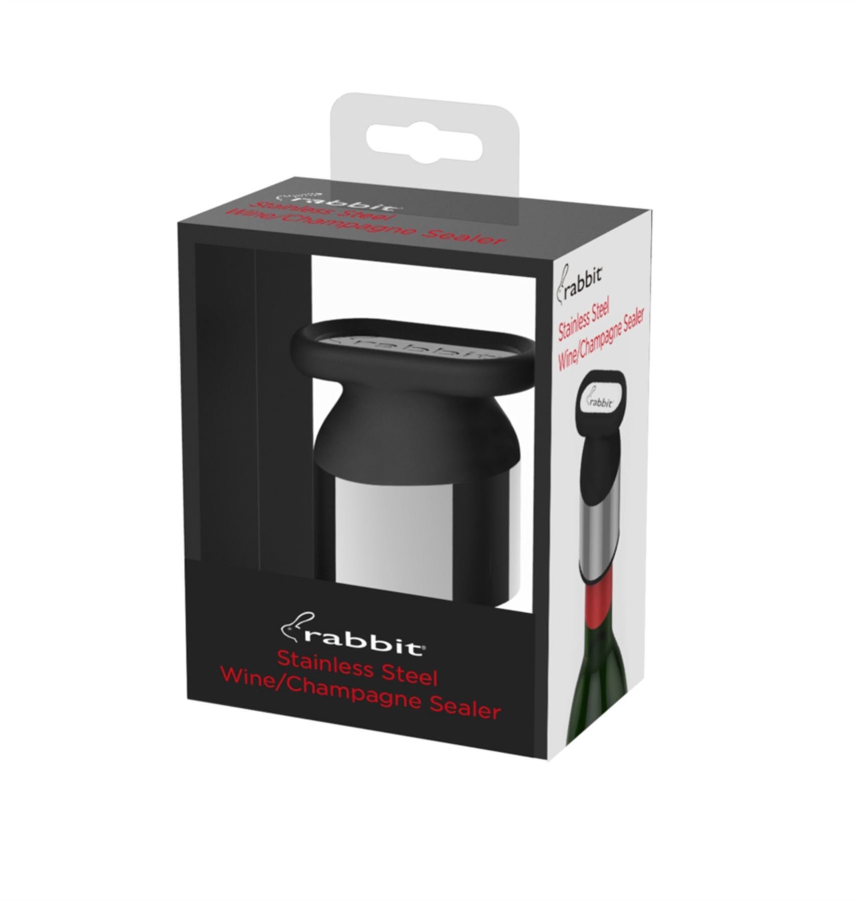 Rabbit Wine & Champagne Sealer, Stainless Steel