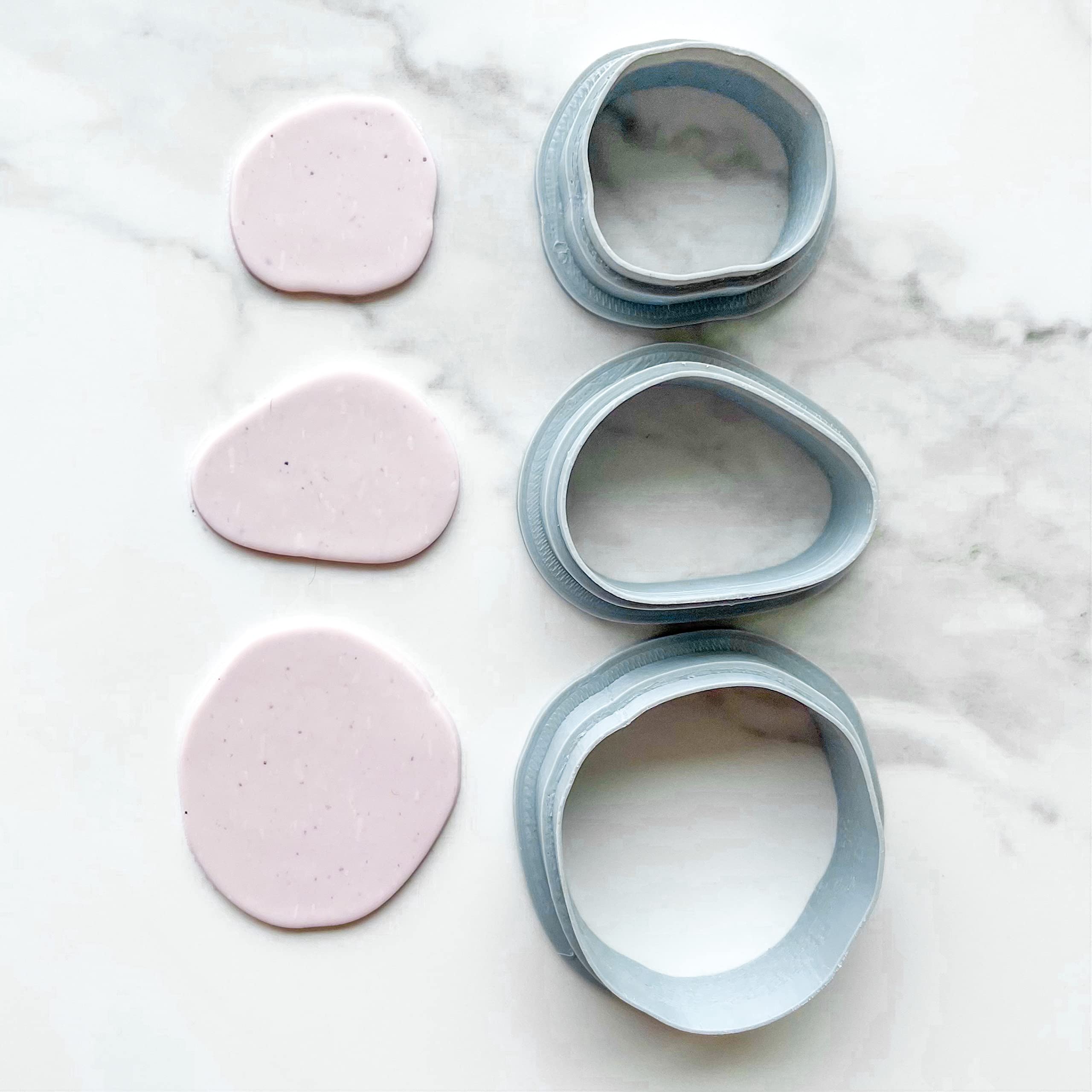 Polymer Clay Cutters β The Clayful Co Pebble Pack Set of 9 β Plastic Cutter for making Jewelry and Earring Shapes