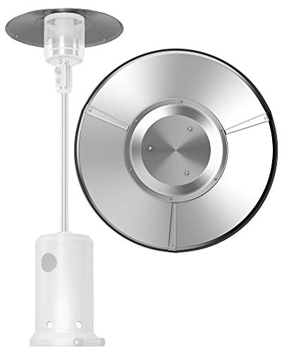 Rangland Heat Reflector Shield for Outdoor Propane Patio Heaters, Weatherproof Aluminum Top Dome-cap (All hardware included - Universal replacement fit)