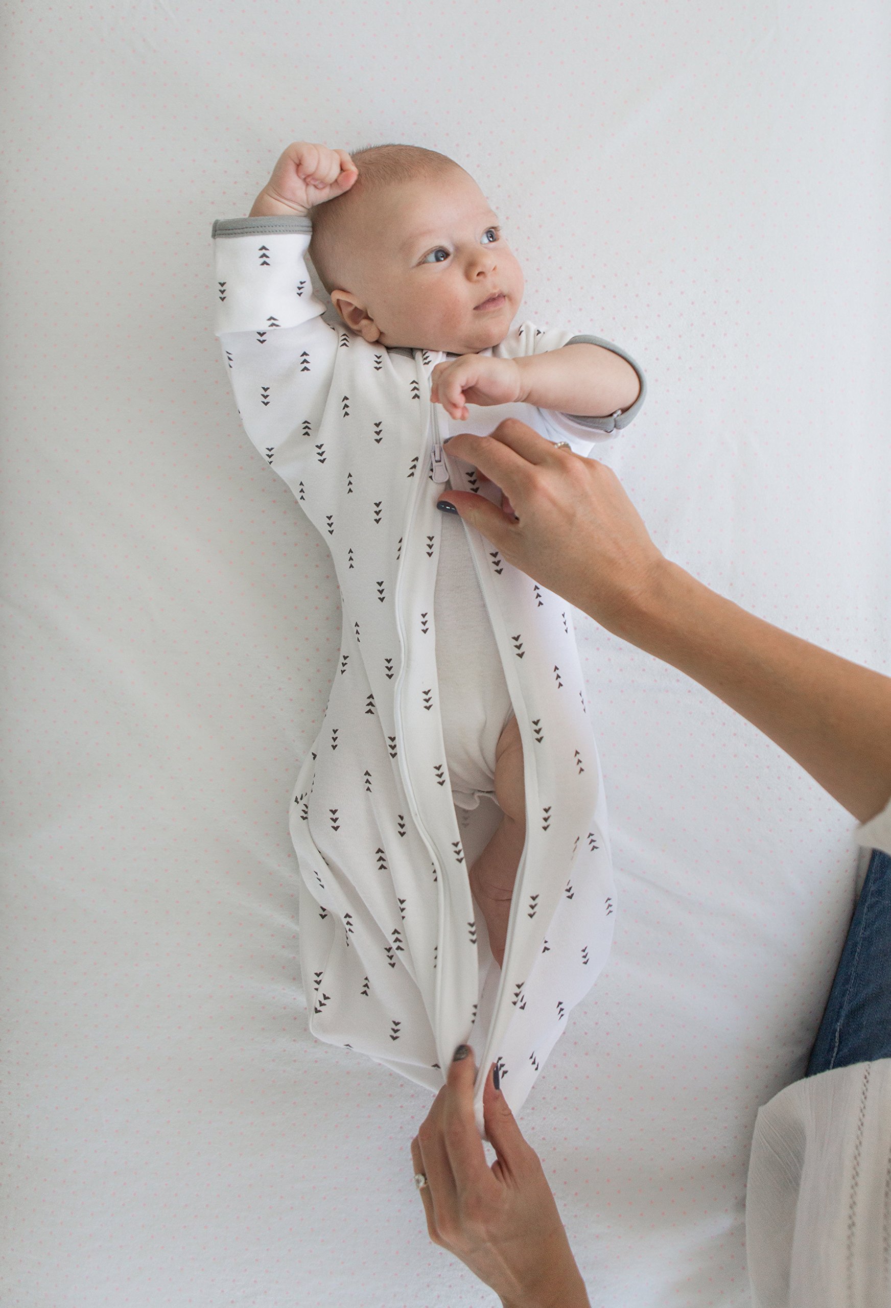 SwaddleDesigns Transitional Swaddle Sack with Arms Up Half-Length Sleeves and Mitten Cuffs, Tiny Hedgehogs, Small, 0-3mo, 6-14 lbs (Better Sleep for Baby Boys, Baby Girls, Easy Swaddle (Pack of 2)