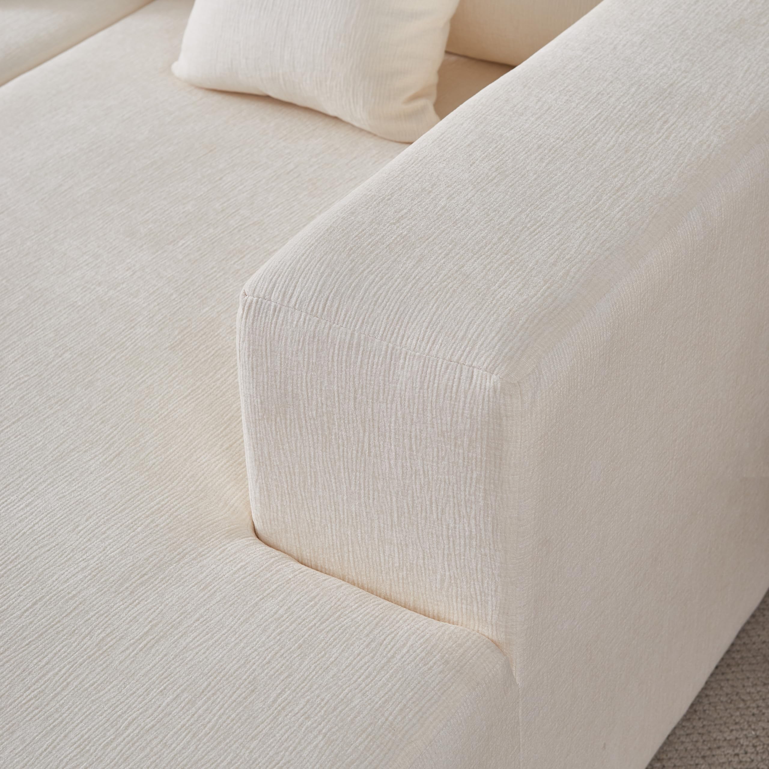 U-Shaped Modular Sectional Sofa - Oversized Convertible U Shaped Sofa Couch with Plush Cushions, Comfy Modular Sofa Couch for Living Room, Modern U Shaped Sectional Sofa (Beige)