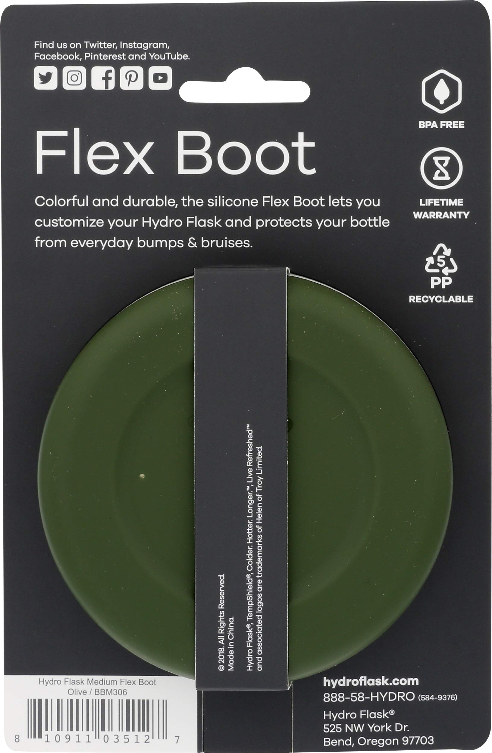 Hydro Flask Bottle Boot Medium Olive, 1 EA