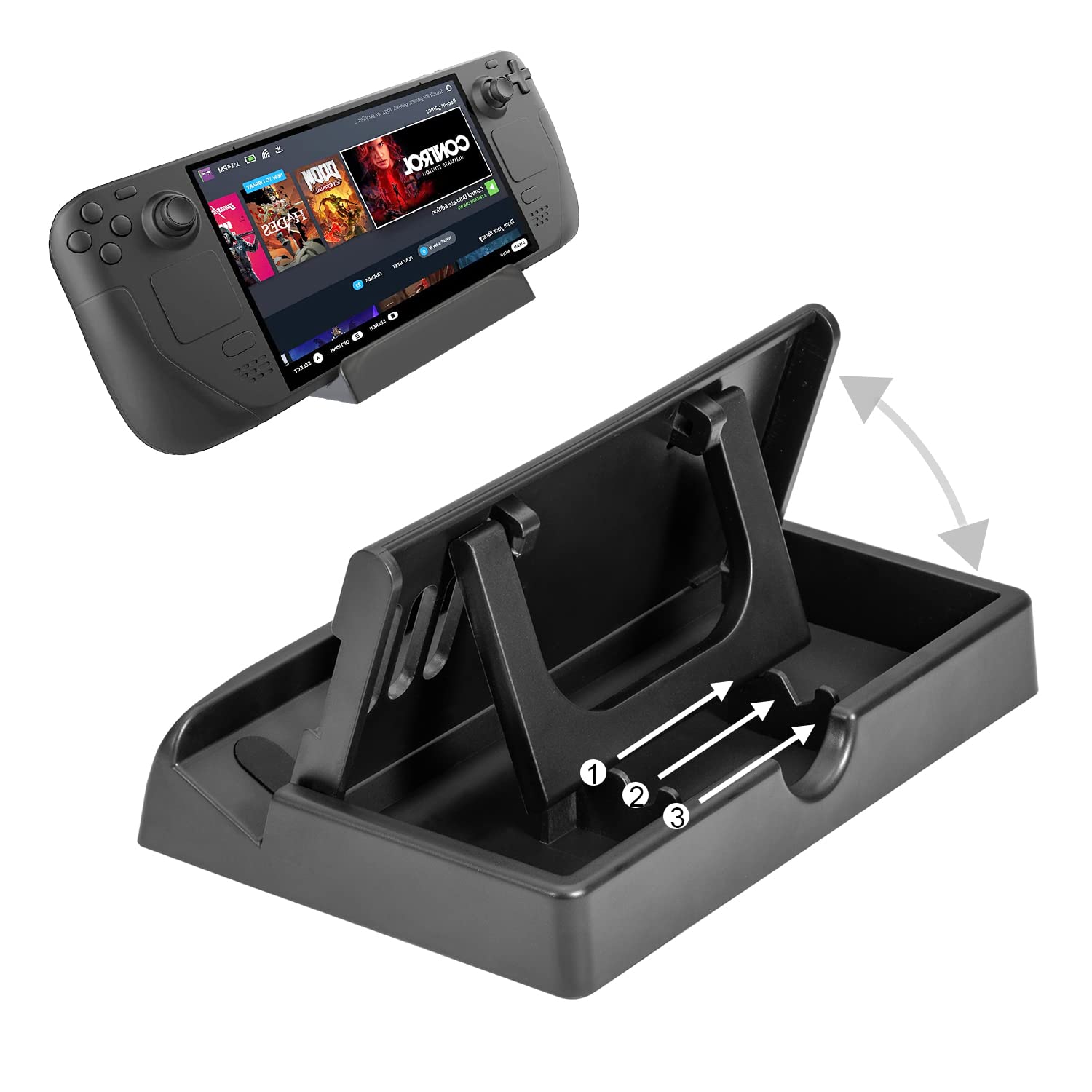 OwlTree Upgraded 2022 Stand Dock for Valve Steam Deck, Anti-Slip Adjustable Foldable Stand Base Compatible with Steam Deck Dock Stand Accessories