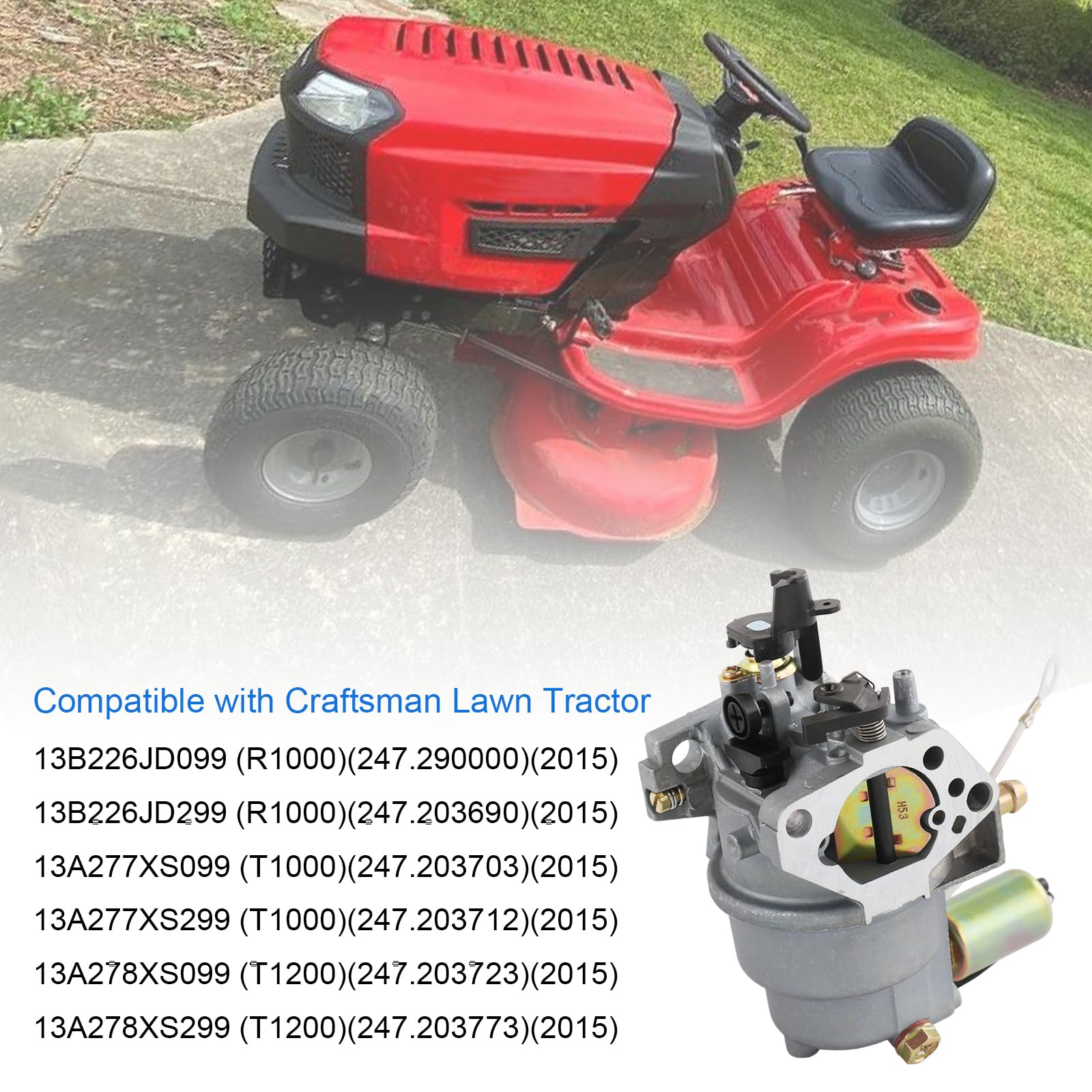 RADHLBNIU 951-05149 Carburetor Replacement For Hu-sky LT4200, Cub Cadet CC760ES CC30, Craftsman T1000 T1200 R1000 Lawn Mower, Include Air Filter, Spark plug etc parts, Replace 95105149