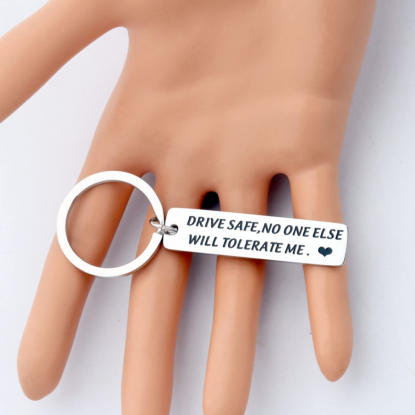 KUIYAI Drive Safe Gift New Driver Gift Drive Safe No One Else Will Tolerate Me Keychain Be Safe Gift Trucker Gift Gift for Dad Husband Friends (drive tolerateK)