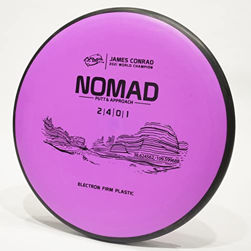 MVP Nomad (Electron Firm) James Conrad Putter & Approach Golf Disc, Pick Weight/Color [Stamp & Exact Color May Vary] Purple (Light) 170-172 Grams