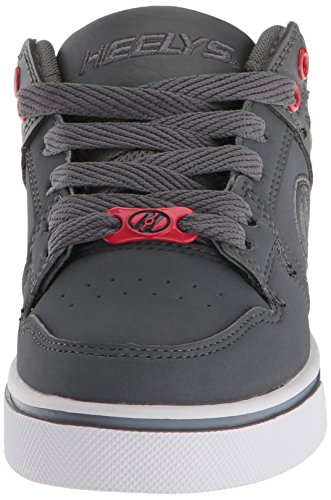 Heelys Boy's Motion 2.0 Tennis Shoe, Charcoal/Red, 8 Medium US Big Kid
