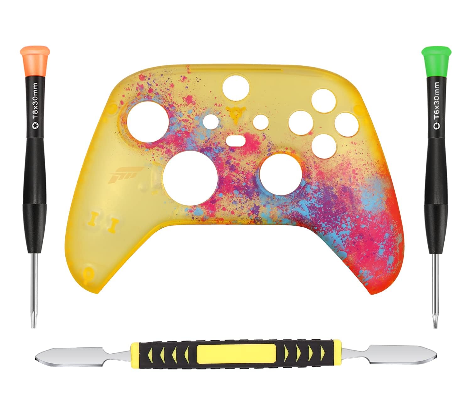 Replacement Faceplate Parts OEM Front Housing Shell Cover DIY Accessories Kit with Battery Back Cover Lid for Xbox Core Series X S Controller (Halo Infinite Limited Edition)