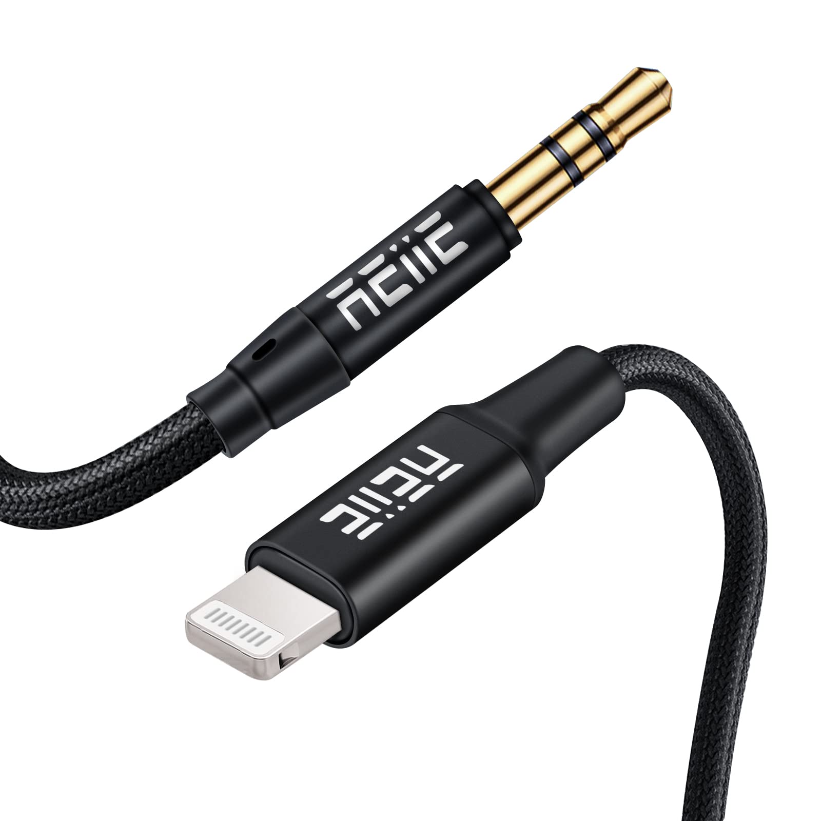 reiie 【Apple MFi Certified】 3.9FT Aux Cord for iPhone, Lightning to 3.5mm Audio Cable for Car Stereo,Speaker,Headphone Compatible with iPhone12/11 Pro Max,/X/XS/XR/8/7/iPad