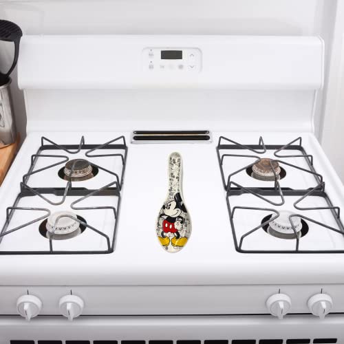 Mickey Mouse Ceramic Spoon Rest, Collectible Disney Themed Kitchen Decor Accessories, Fun Utensil Holders for Cooking and Baking