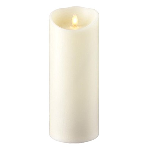 RAZ IMPORTS INC Push Flame Flameless Battery Operated LED Pillar Candle Ivory 3.5"x 9" for Home Décor, Holiday and Gift