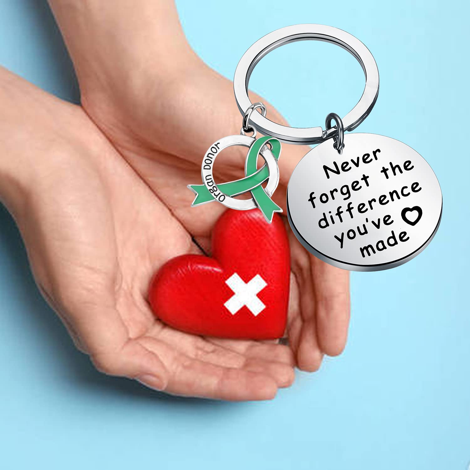MYOSPARK Organ Donor Gift Organ Donation Awareness Gift Transplant Gifts Never Forget The Difference You’ve Made Keychain (Organ Donor BR)