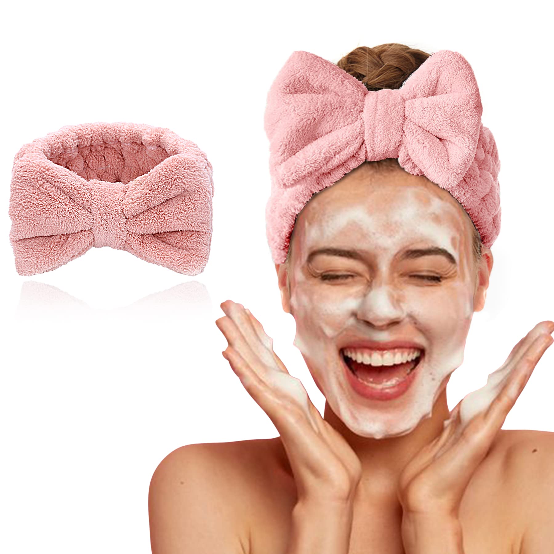 LADES Spa headband – Makeup Headbands Microfiber Facial Hair Band Elastic Head Wraps Stretch for Women Washing Face
