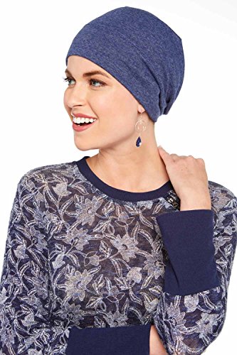 Headcovers Unlimited Cotton Relaxed Beanie-Caps for Women with Chemo Cancer Hair Loss Charcoal