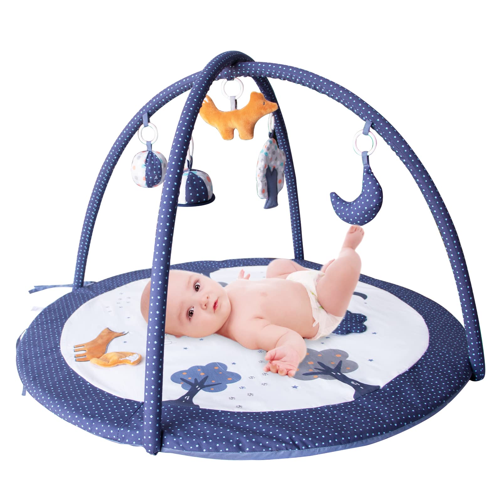 sucarlon Baby Gym Play Mat,Thick & Plush Play Gym,Thicker Non-Slip Baby Activity Gym,Visual, Hearing, Touch, Cognitive Development for Baby,for Ages 1 to 36 Months,Mother's Day Gift