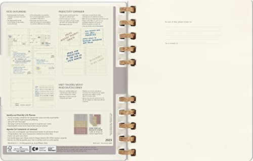 Moleskine Spiral 12 Month 2023 Solar Year Planner, Hard Cover, XXL (8.25" X 11.75"), Smoke
