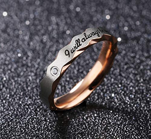 Joyplancraft I Will Always be with You Promise Engagement Ring Set of His and Hers Couple Rings Wedding Gift (Women Size 6)