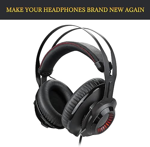 SOULWIT Ear Pads Cushions Replacement, Earpads for Kingston Headphones HyperX Cloud Revolver, Revolver S Gaming Headset (Model Number HX-HSCR-BK/NA & HX-HSCRS-GM/NA) - Black