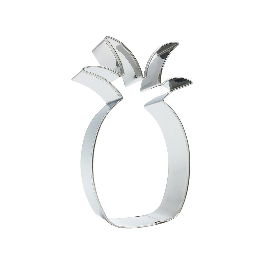 Mziart Pineapple Fruit Shape Stainless Steel Cookie Cutter Fondant Cutter Metal Cookie Molds Press