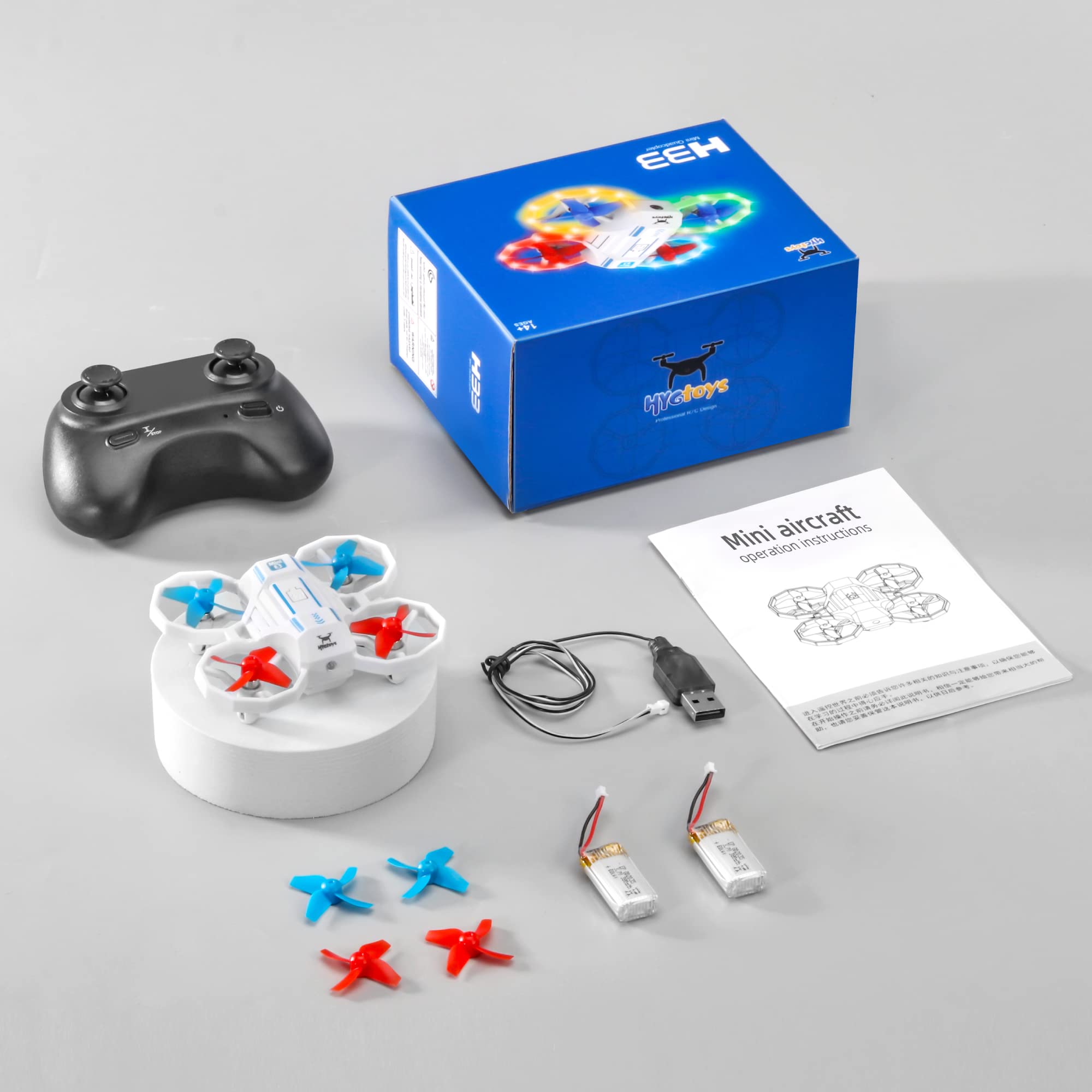 HYG Toys Mini Drones for Kids, RC Drone with Turn Signal Light, Small RC Quadcopter for Beginners, 3D Flips, Headless Mode, and Multiple light modes