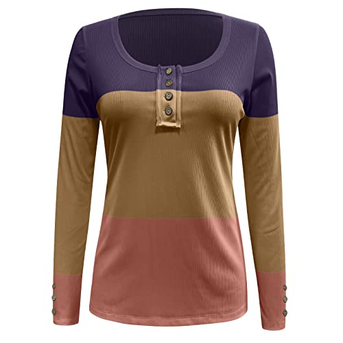 Sweatshirt for Women Hoodies Causal Loose Shirt Tops Oversize Comfy Blouse Tunics Sweatershirt Blouses Trendy Jumper Tops A-Brown