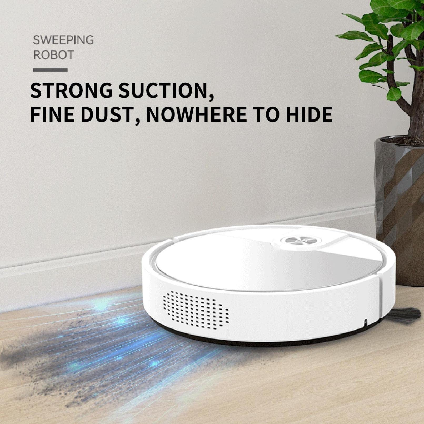 SUMDUINO Robot Vacuum Cleaner,Intelligent Sweeping Robot New Home APP Remote Control Sweeping Suction and Drag Integrated Cleaning Machine,Ideal for Pet Hair,Hard Floor and Low Pile Carpet (B)