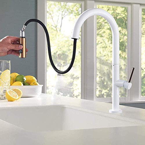 NZDY Faucet Black Kitchen Faucet Rose Gold Pull Out Kitchen Head Deck D Bathroom Kitchen Mixer Tap Dual Function Shower Head Black Style