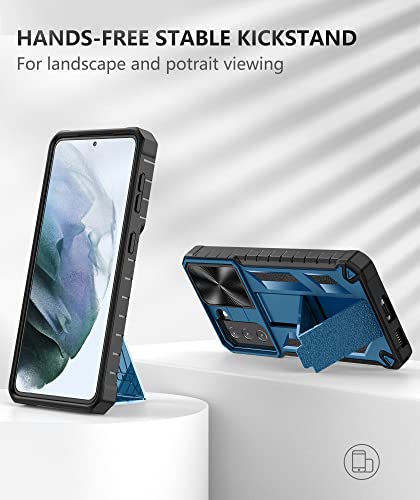 SOiOS for Samsung Galaxy S21 5G Case: Galaxy S21 5G 6.2" Case with Kickstand | Heavy Duty Protection Phone Cover | Durable Protective Shockproof Case Blue