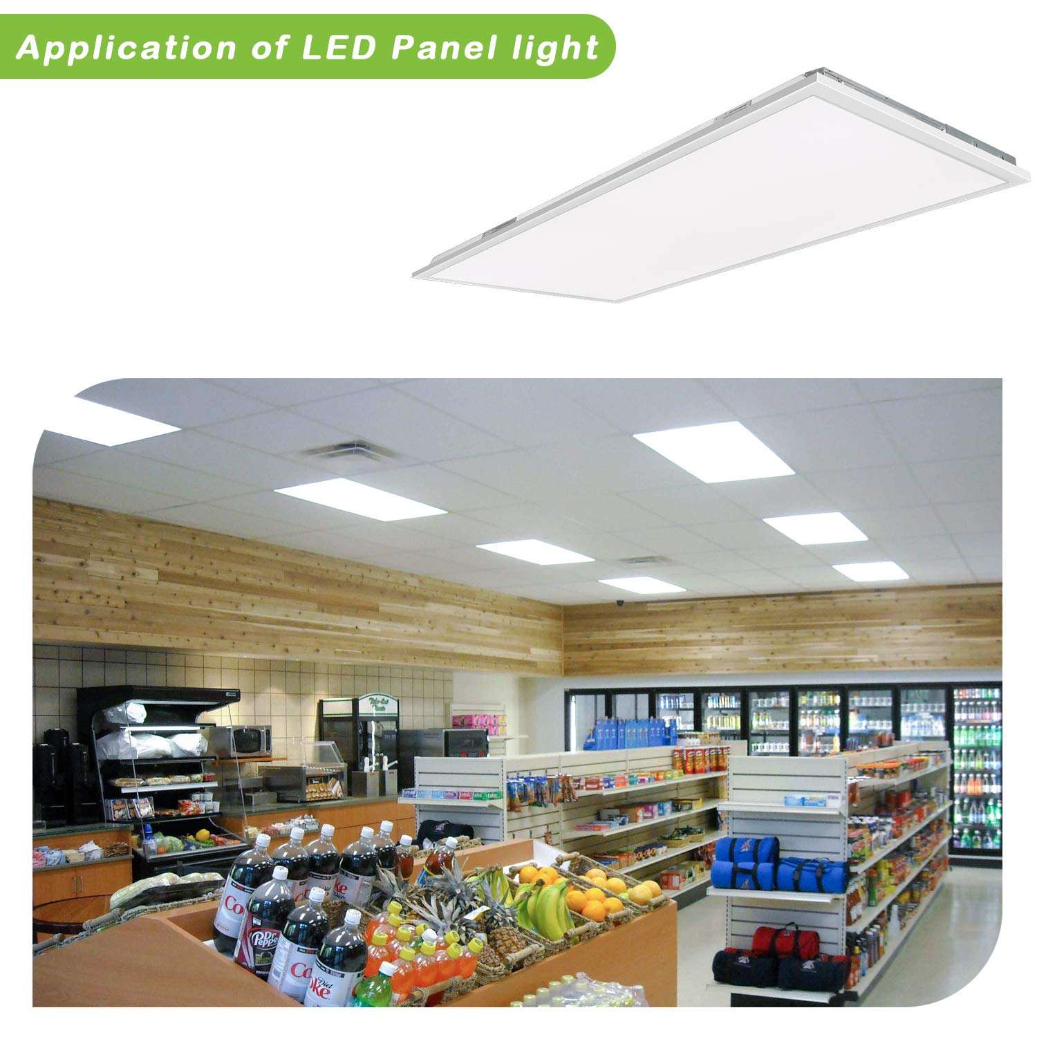 hykolity 2x4 FT White LED Flat Panel Troffer Light, 40W/50W/60W, 4000K/5000K/6000K Recessed Back-Lit Drop Ceiling Light, 0-10V Dimmable, 3-Lamp F32T8 Fixture Replacement, 2 Pack