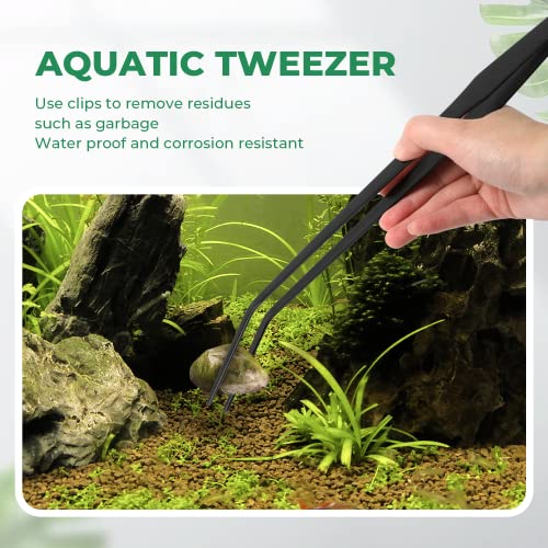 Simple Deluxe Reptile Feeding Tongs 15ββ Curved Aquarium Long Tweezers, Anti-Rust Thickened Stainless-Steel Forceps, for Terrarium, Fish Tank, Snakes/Lizards/Gecko, Planting