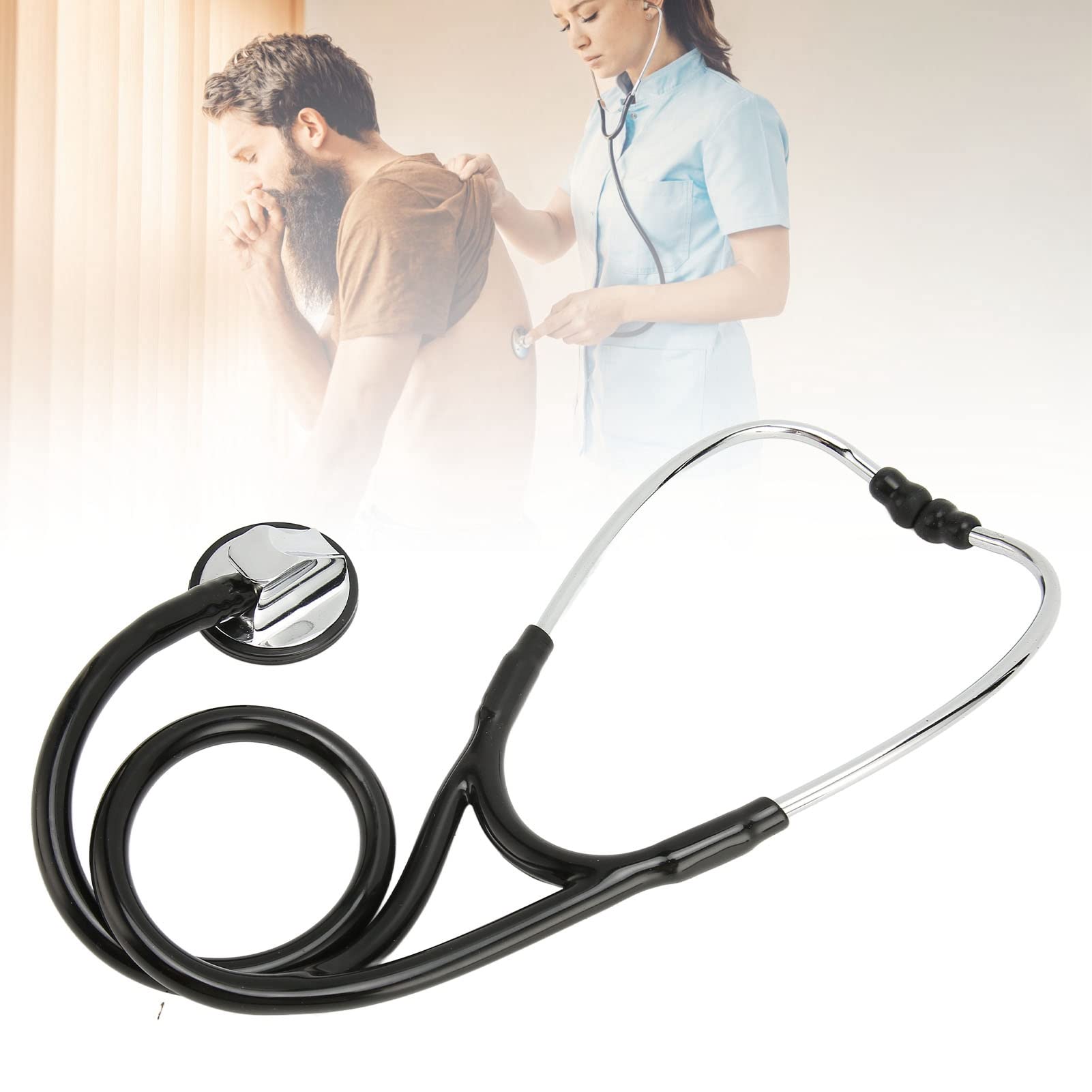 Single Head Cardiology Stethoscope, Multifunctional Professional Single Tube Stethoscope Adjustable Comfortable for Nurses