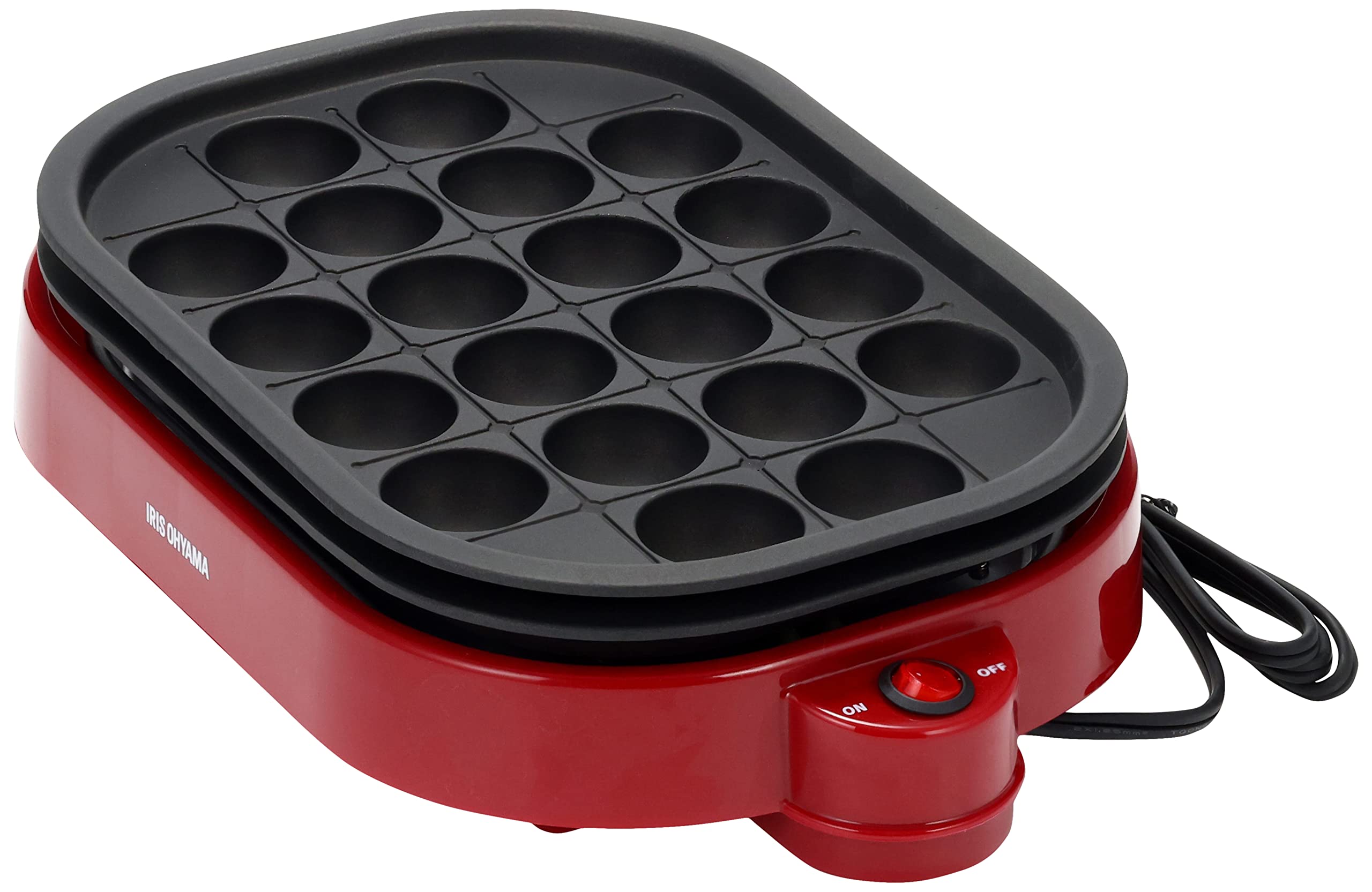 IRIS OHYAMA takoyaki 2WAY plate Red ITY-20WA-R
